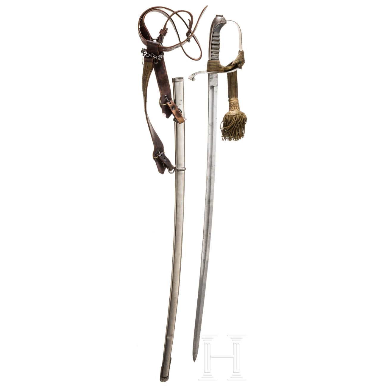 Säbel M 1861 für Offiziere der Infanterie mit Gehänge und Portepee aus ...