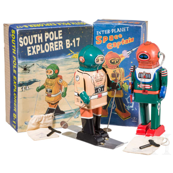 Zwei Space-Roboter von Tin Tom Toys - South Pole Explorer B-17 und ...