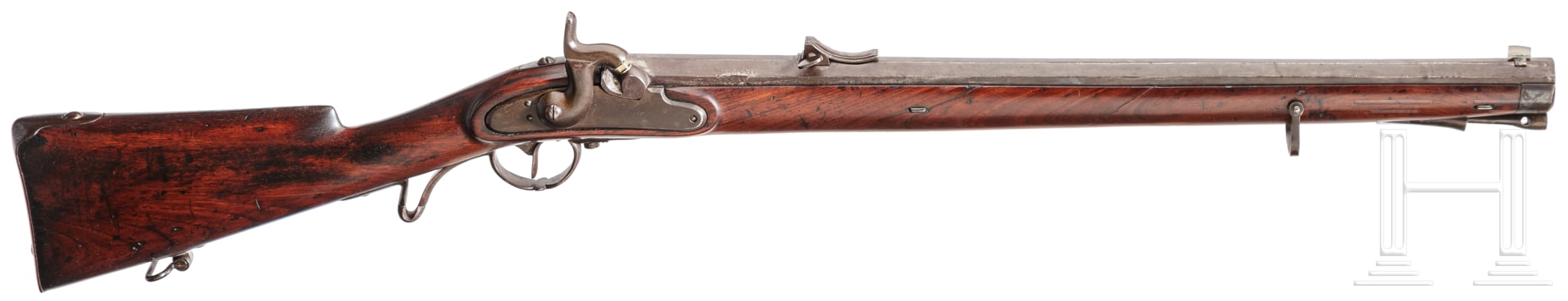 An Austrian M 1854 Jäger rifle, converted for hunting purposes | Barnebys