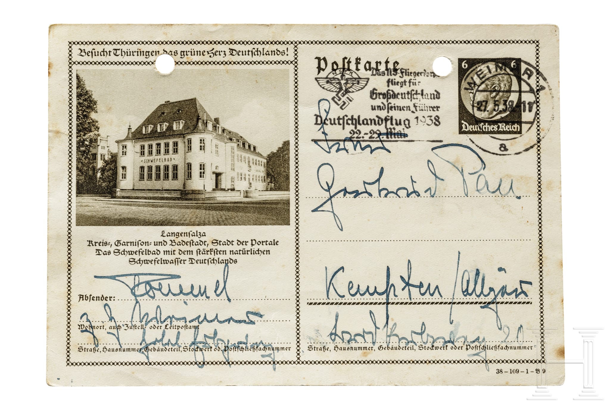 GFM Erwin Rommel – a postcard to his daughter Gertrud Pan dated May 27 ...