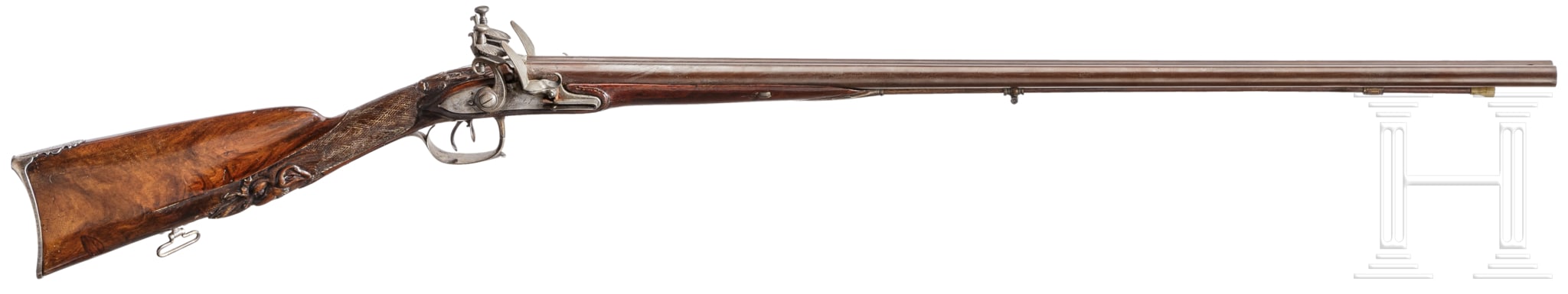 A French side-by-side double barreled flintlock shotgun, circa 1820 ...