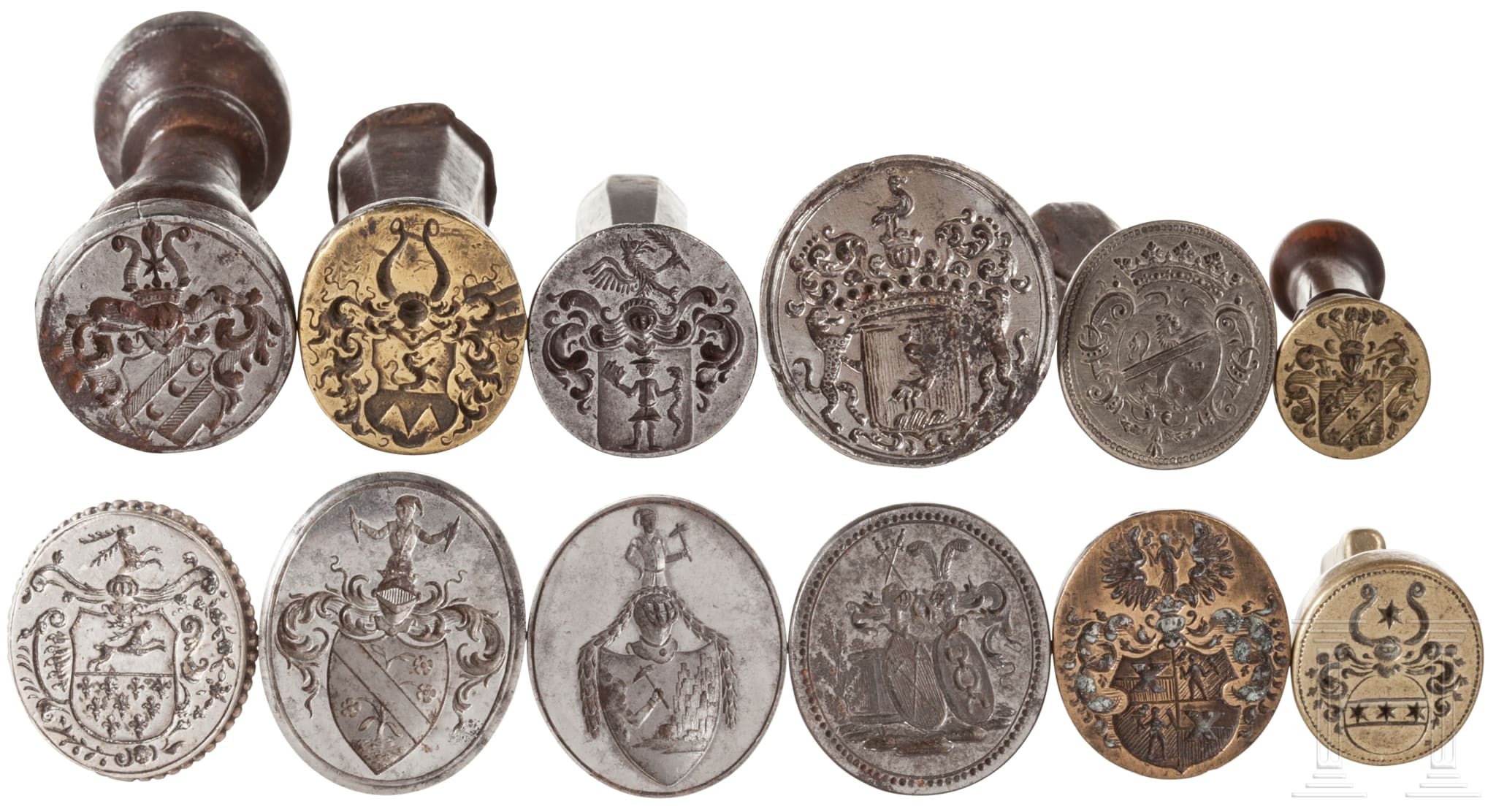 Twelve German seals with family crests, 18th/19th century | Barnebys