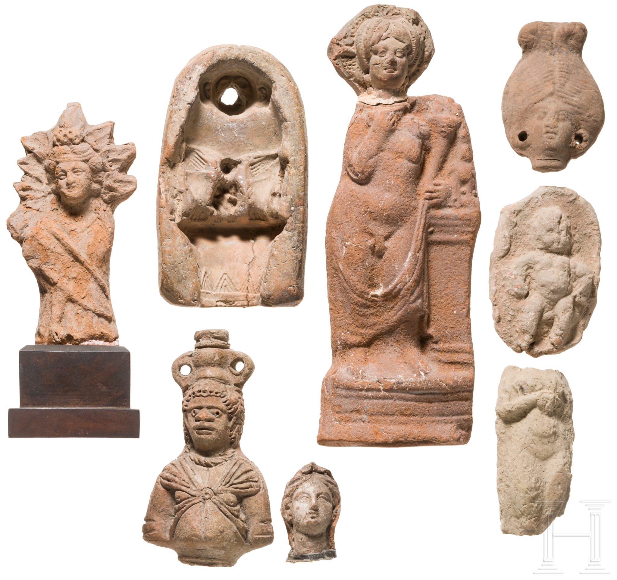 Eight Egyptian terracotta figures, pharaonic age to coptic age | Barnebys