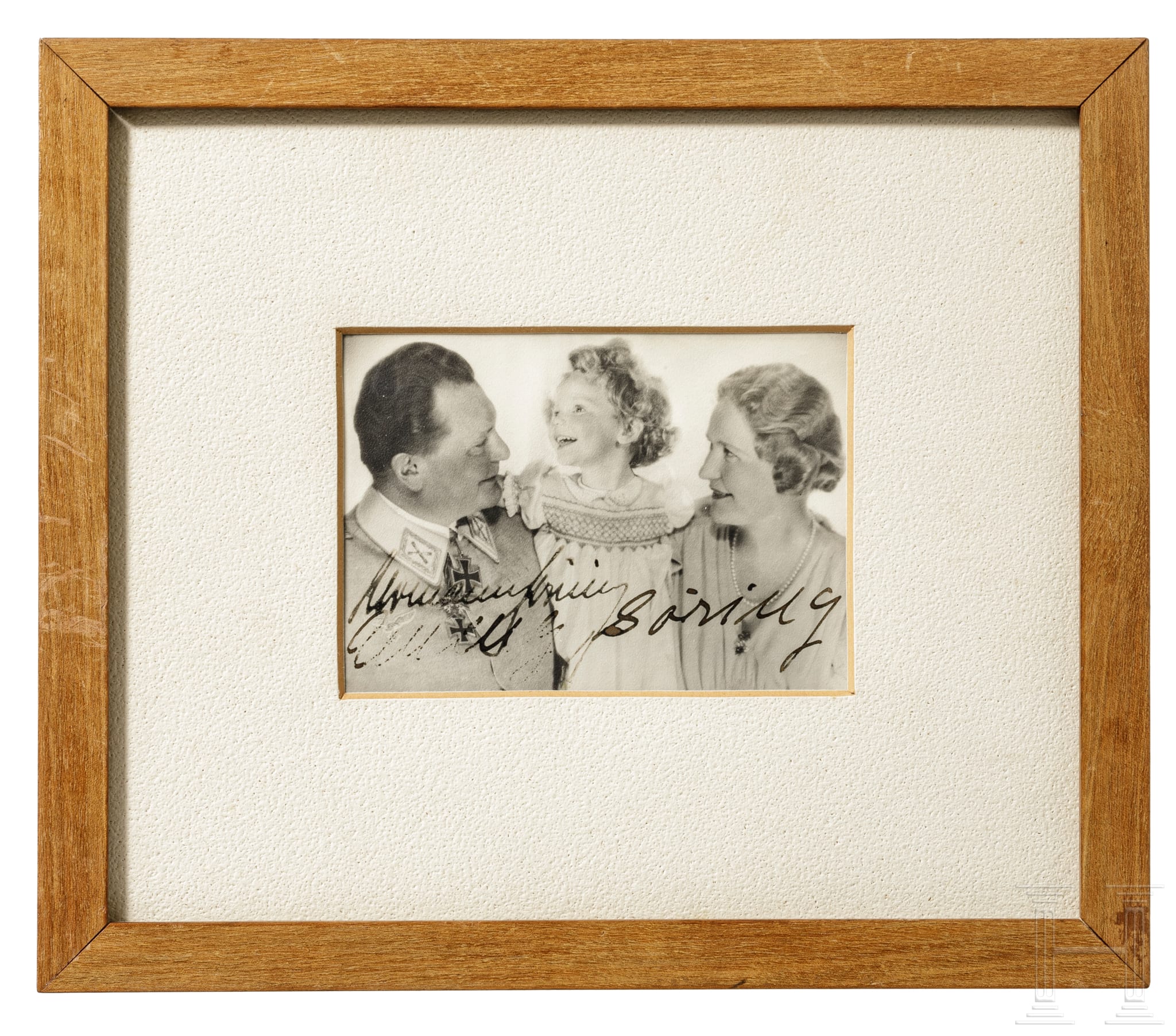 Hermann and Emmy Göring - a signed photo with daughter Edda, circa 1942 ...