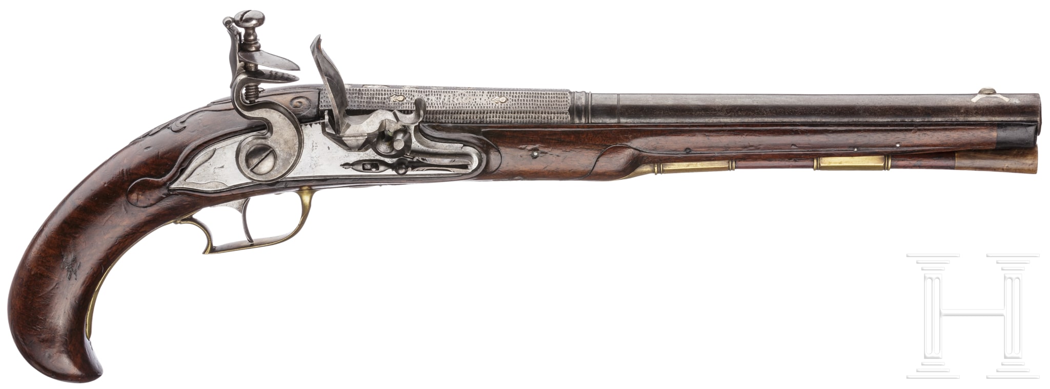 A German flintlock pistol with safety lever, circa 1760 | Barnebys
