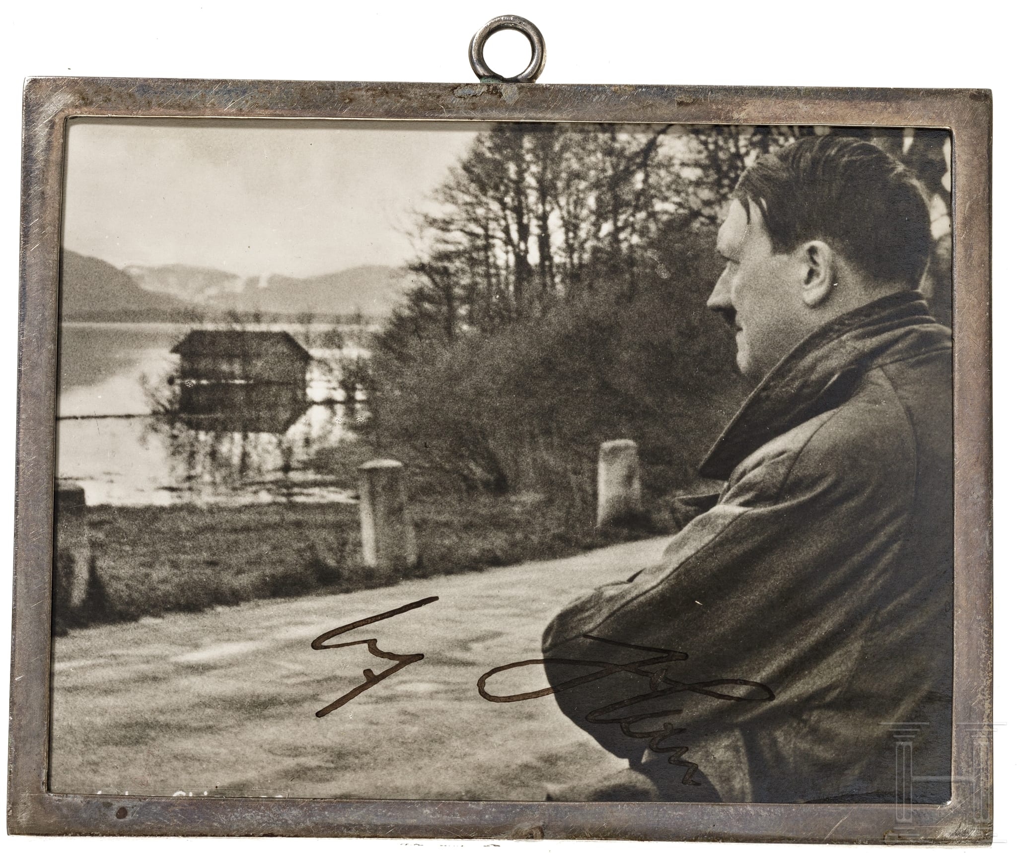 Adolf Hitler – a signed photo postcard in small silver frame | Barnebys