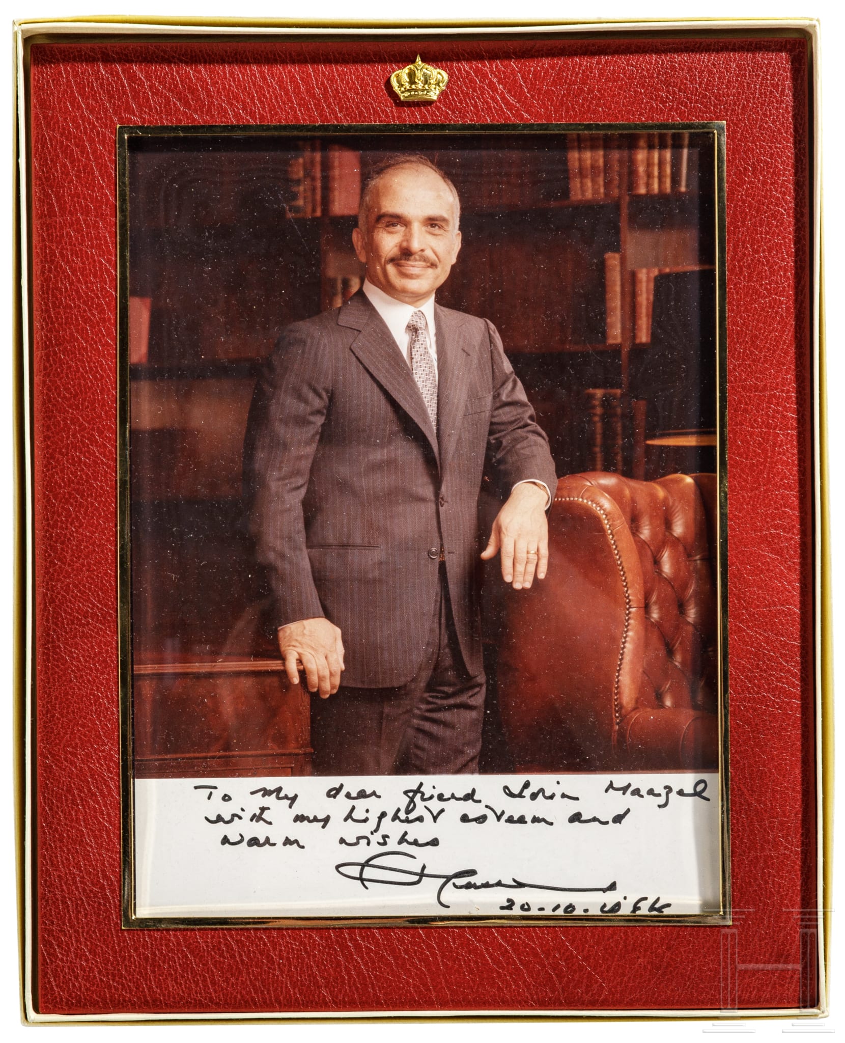 King Hussein I of Jordan - a photo with dedication to Lorin Maazel ...