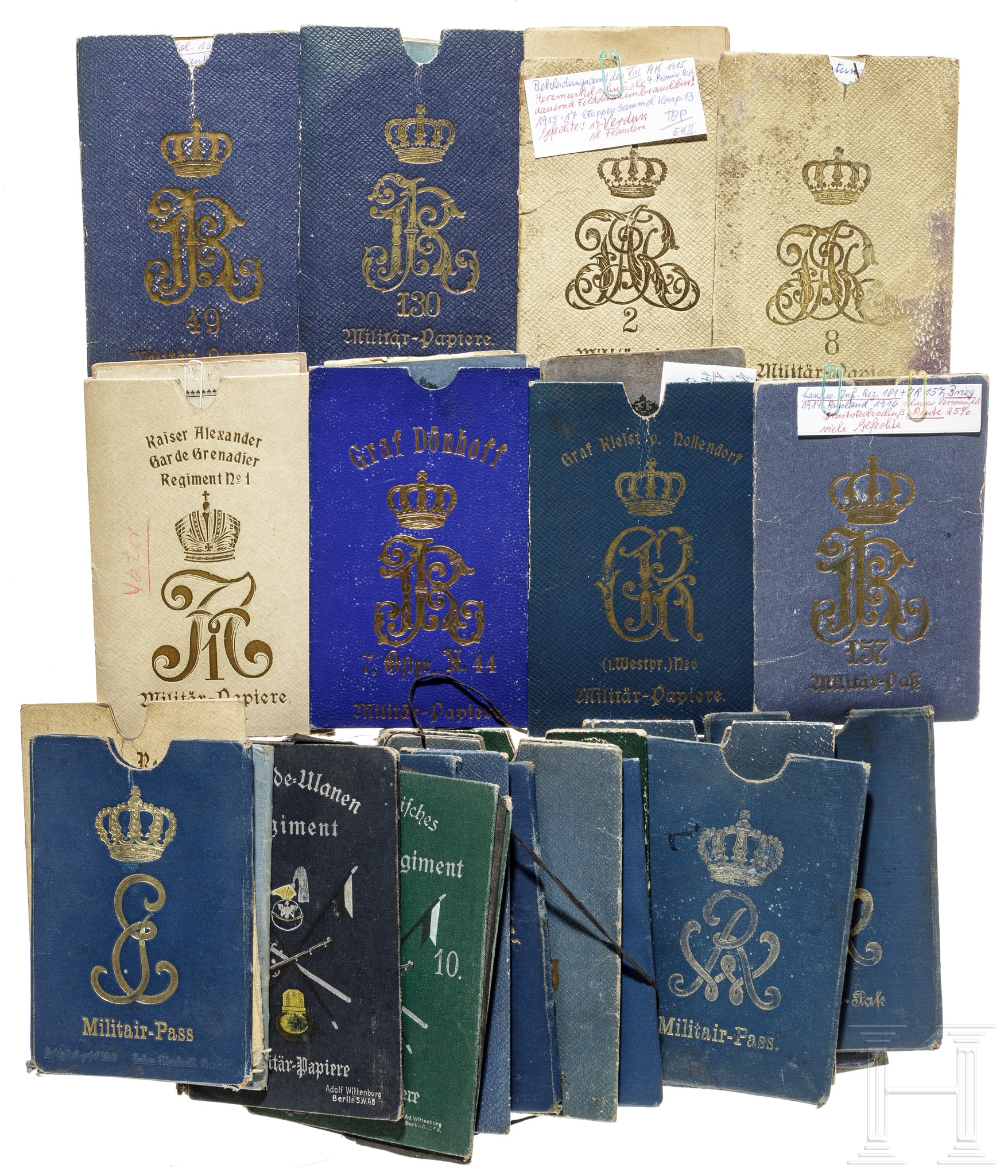 Eight military passports from soldiers of the Imperial Army | Barnebys