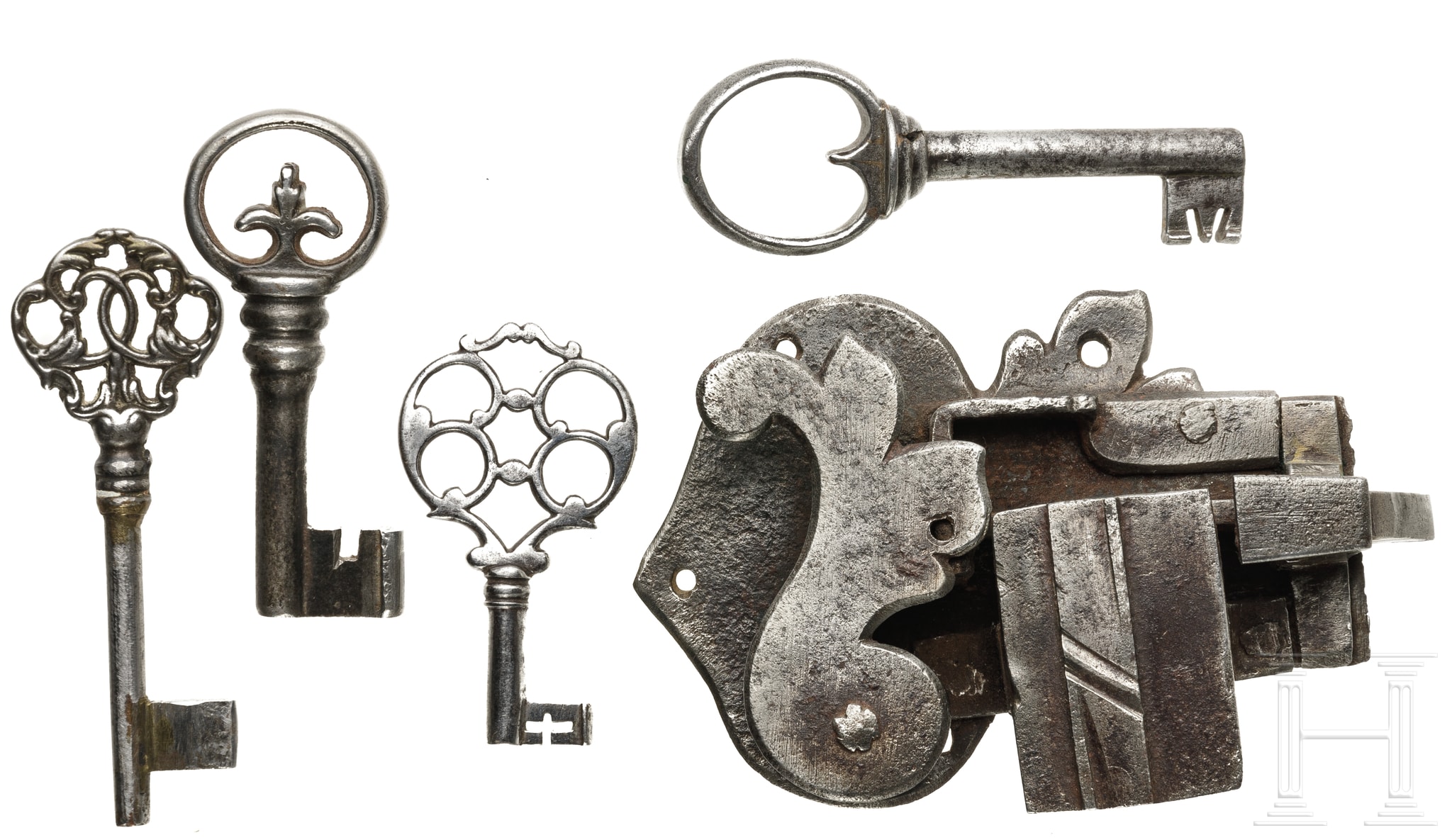 A German lock and three keys, 18th century | Barnebys