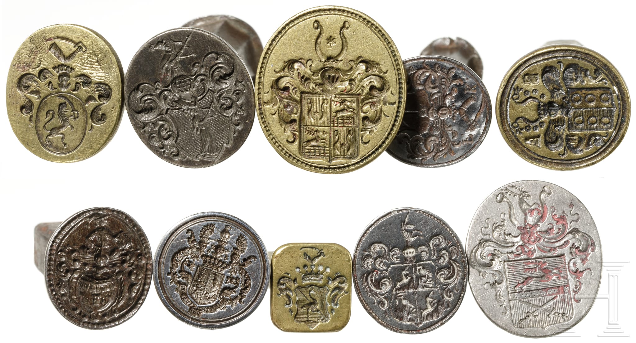 Ten German seals with family crests, 18th/19th century | Barnebys