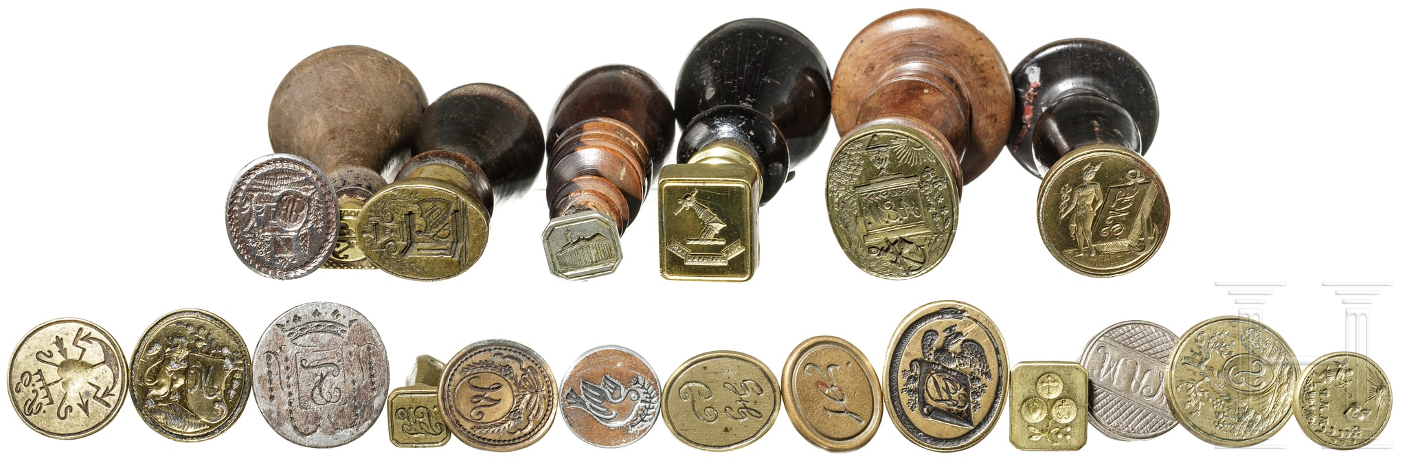 20 German seals with family crests/monograms, 18th/19th century | Barnebys