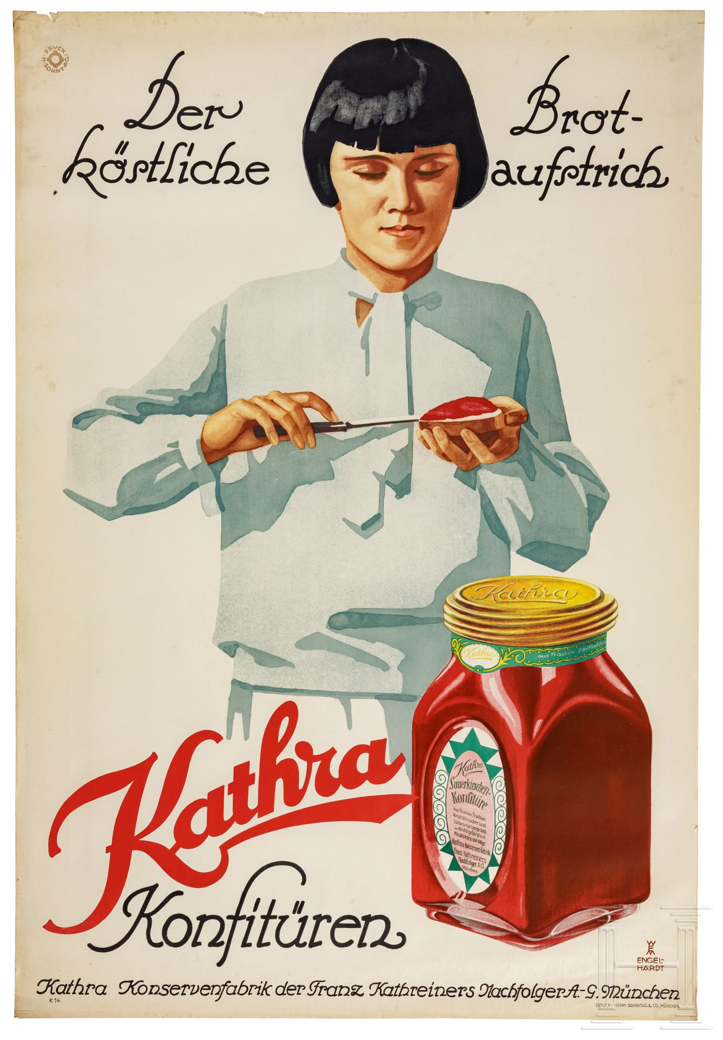 Willi Engelhardt - an advertising poster "Kathra Konfitüren - der ...