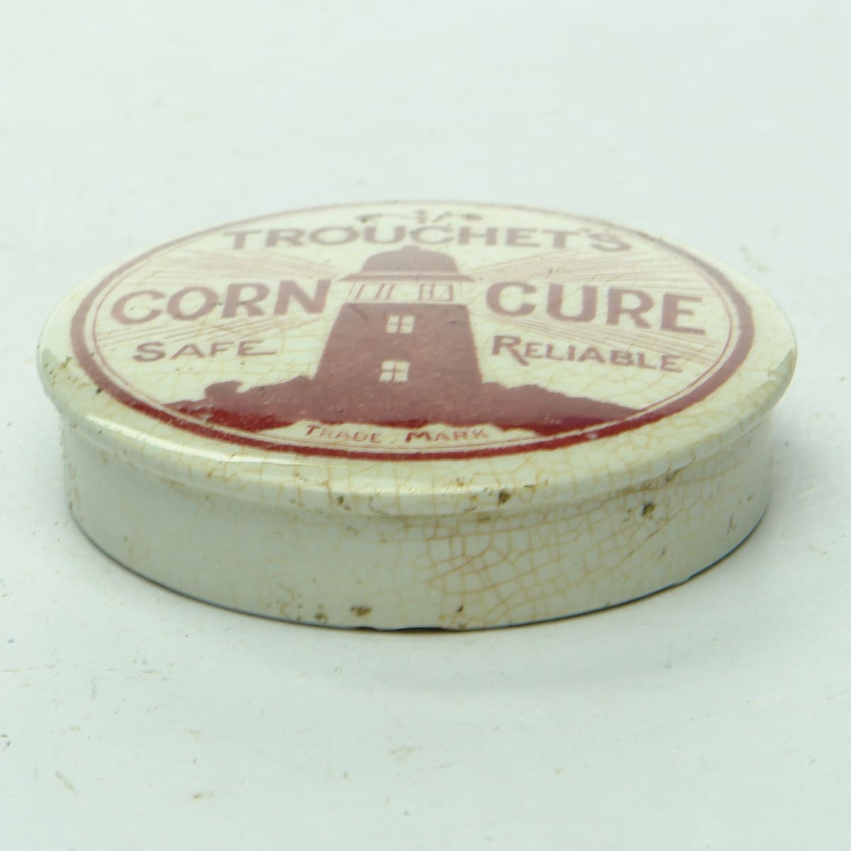 Pot Lid. Trouchet's Corn Cure. Red & White. (Western Australia) - ABCR ...